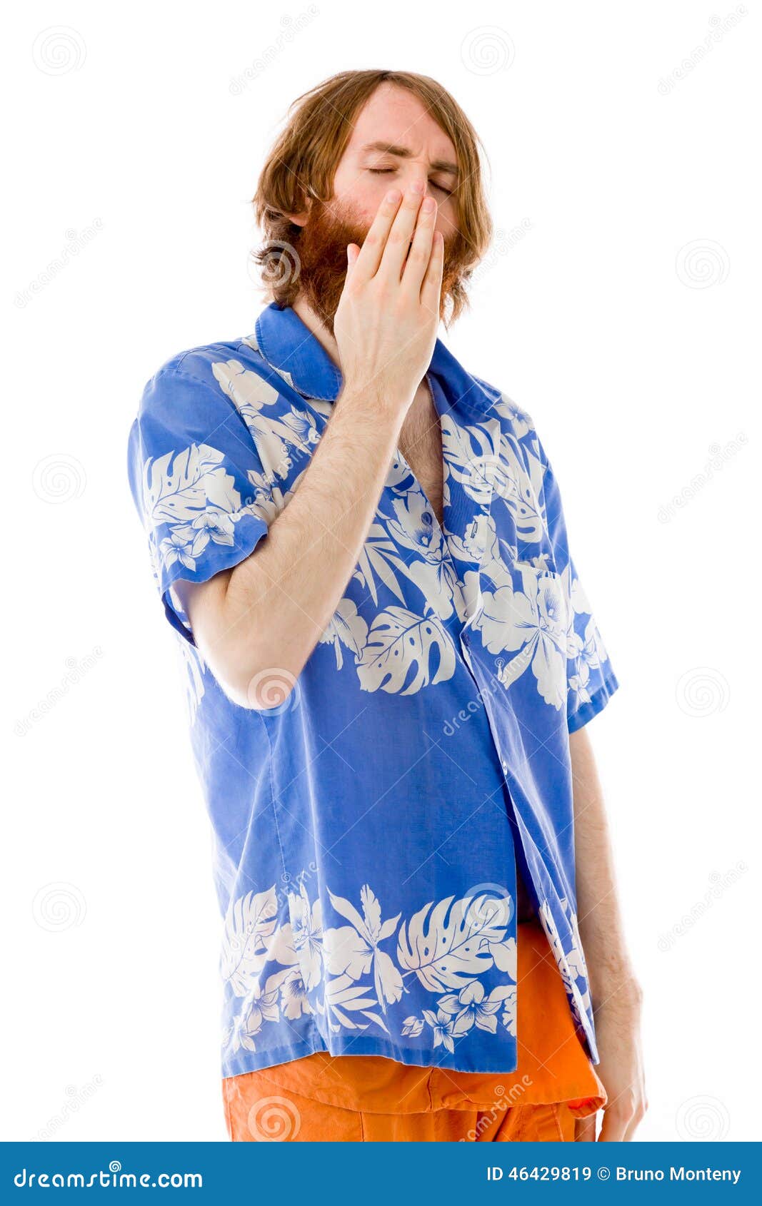 Model Isolated on Plain Background Tired Bored Stock Image - Image of ...