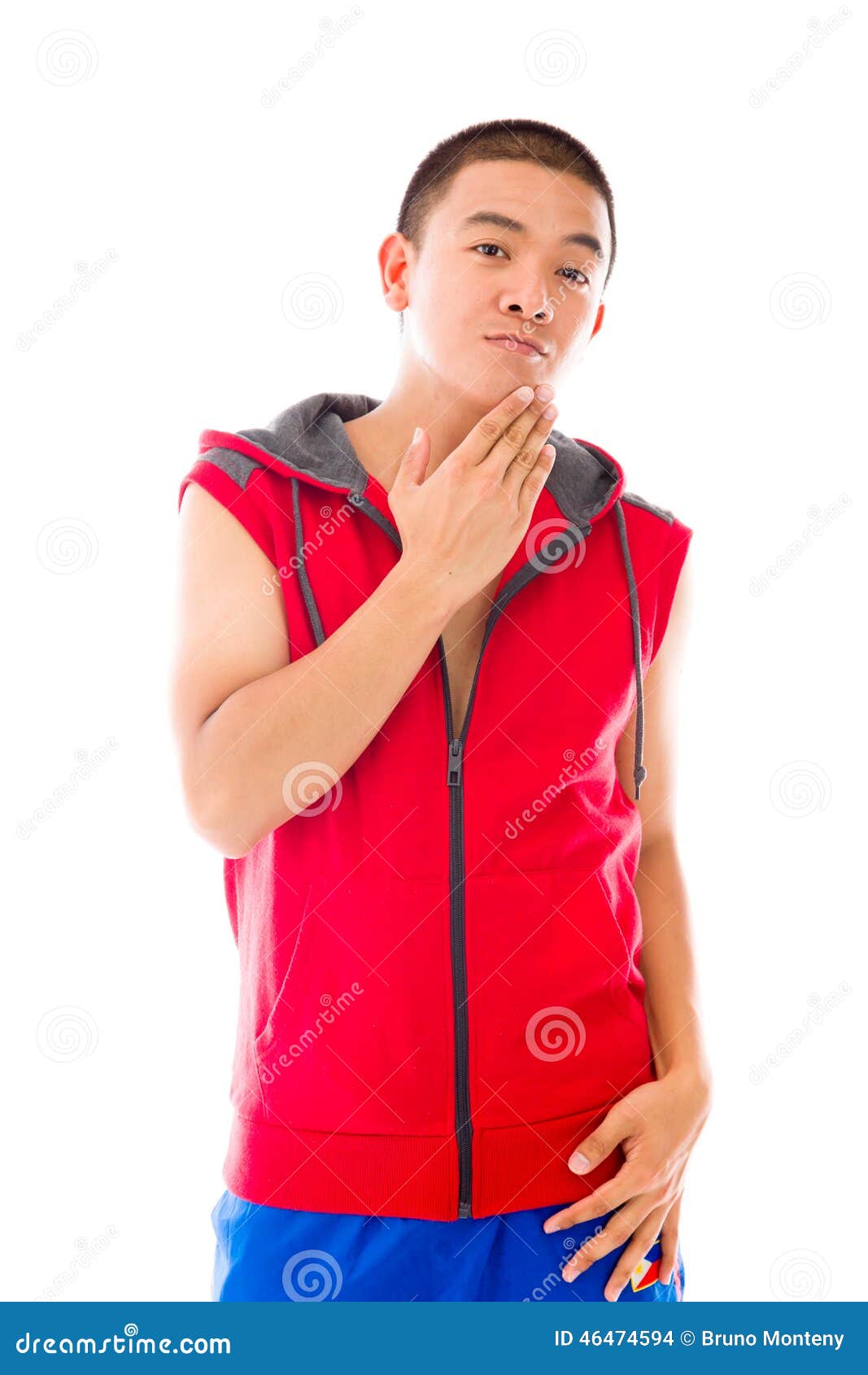 Model Isolated on Plain Background Tired Bored Stock Photo - Image of ...