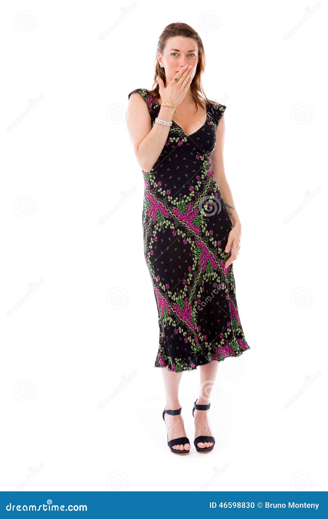 Model Isolated on Plain Background Tired Bored Stock Photo - Image of ...