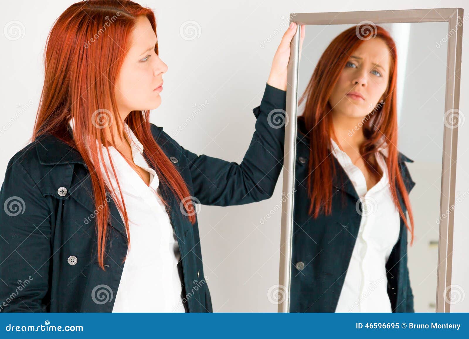 Model Isolated on Plain Background Upset Angry Stock Image - Image of ...