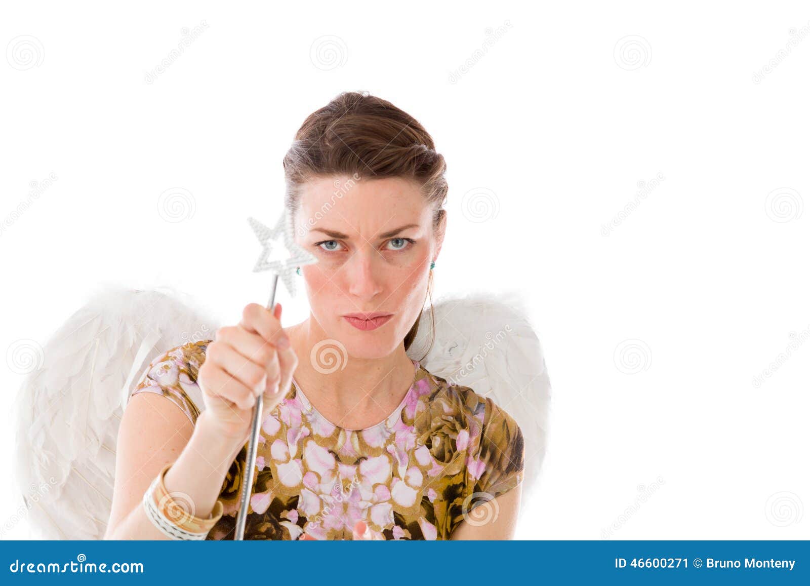 Model Isolated on Plain Background Upset Angry Stock Image - Image of ...