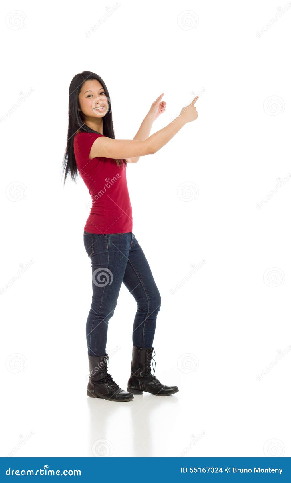 Model isolated pointing stock photo. Image of standing - 55167324