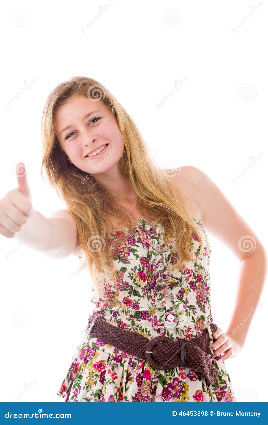 Model Isolated Positive Attitude Thumbs Up Stock Photo - Image of cute ...