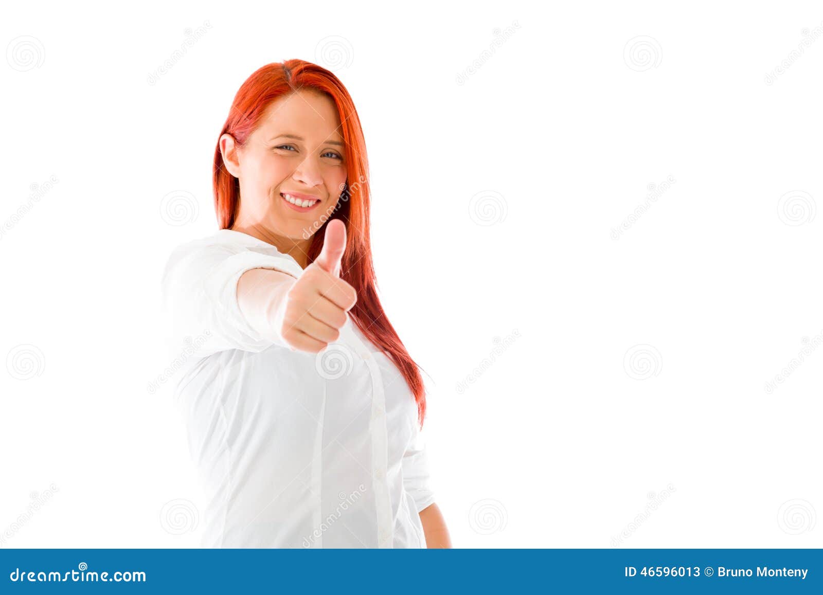 Model Isolated Positive Attitude Thumbs Up Stock Image - Image of happy ...