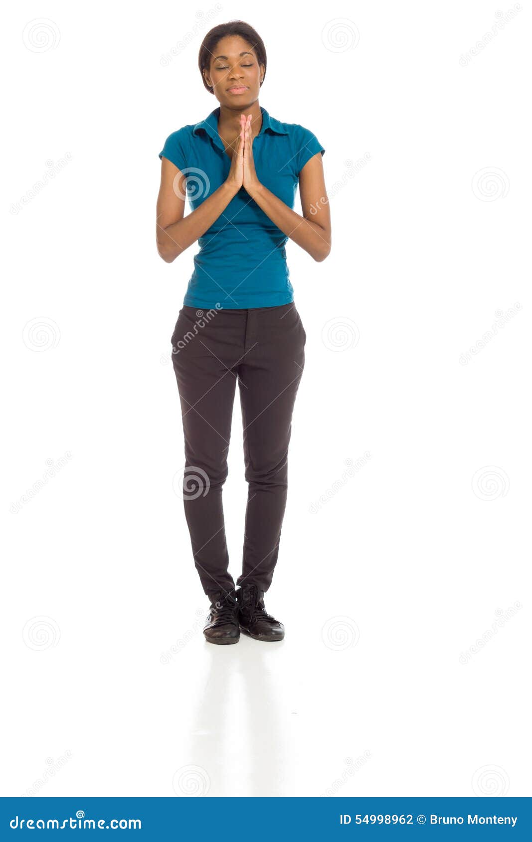 Model isolated praying stock photo. Image of adult, green - 54998962