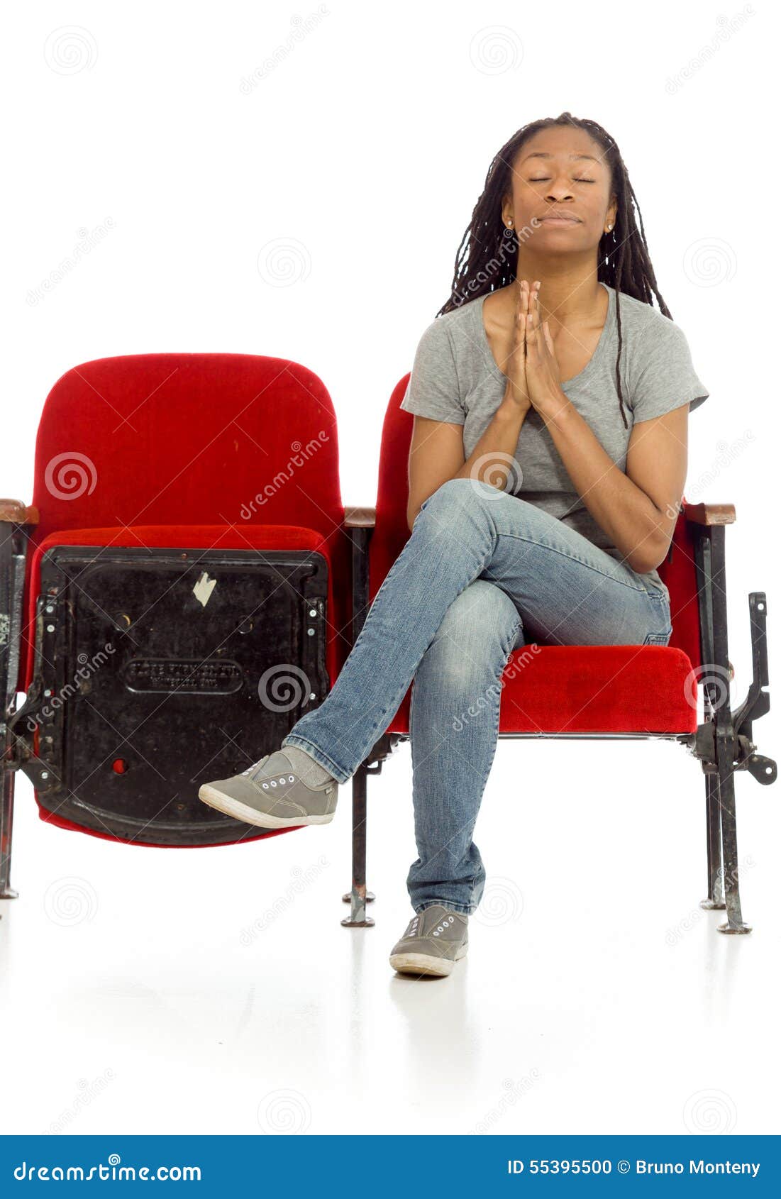 Model isolated praying stock photo. Image of seating - 55395500