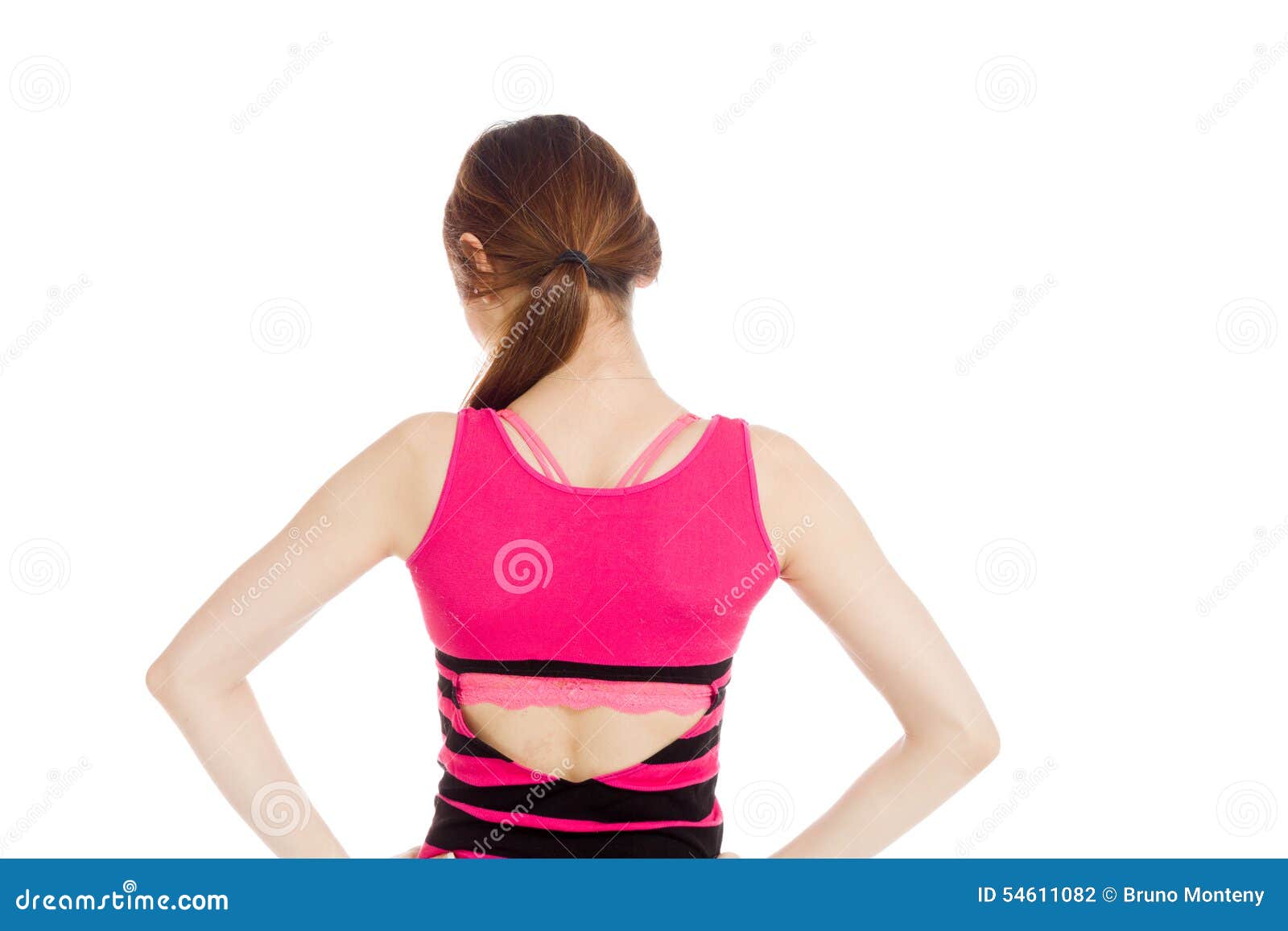 Model Isolated Showing Her Back Stock Photo - Image of cute, back: 54611082