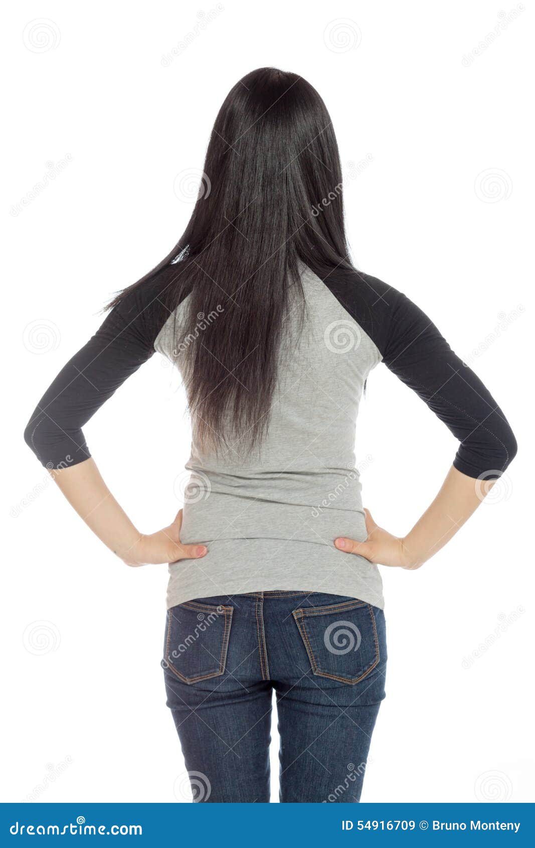 Model Isolated Showing Her Back Stock Image - Image of girl, woman ...