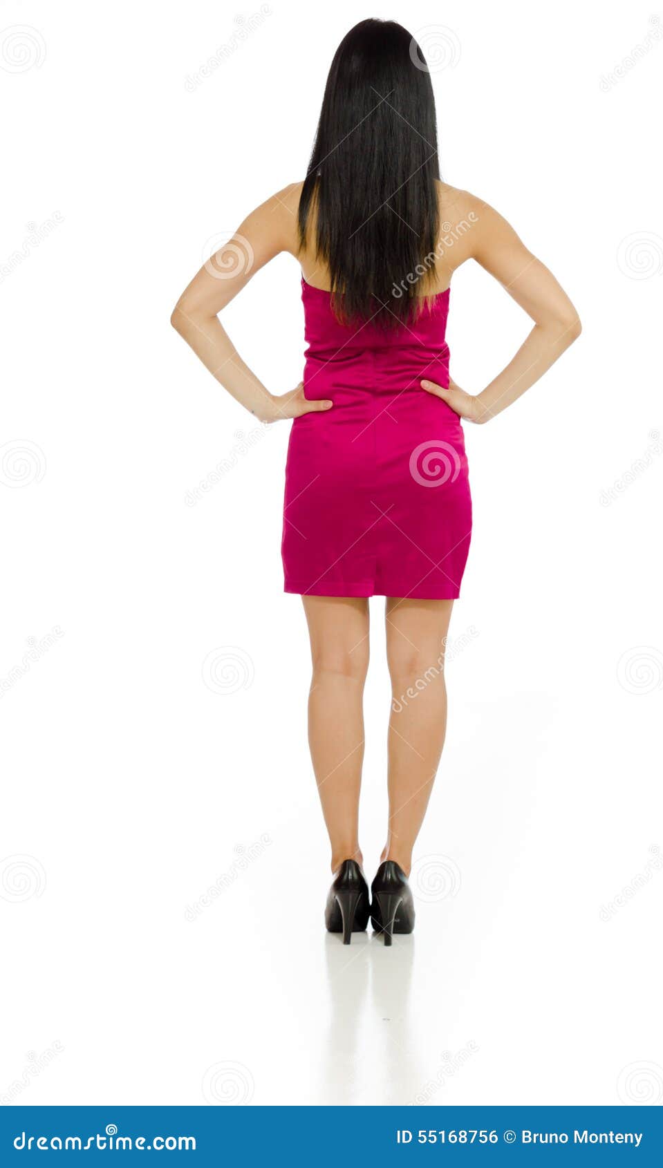 Model Isolated Showing Her Back Stock Photo - Image of view, girl: 55168756