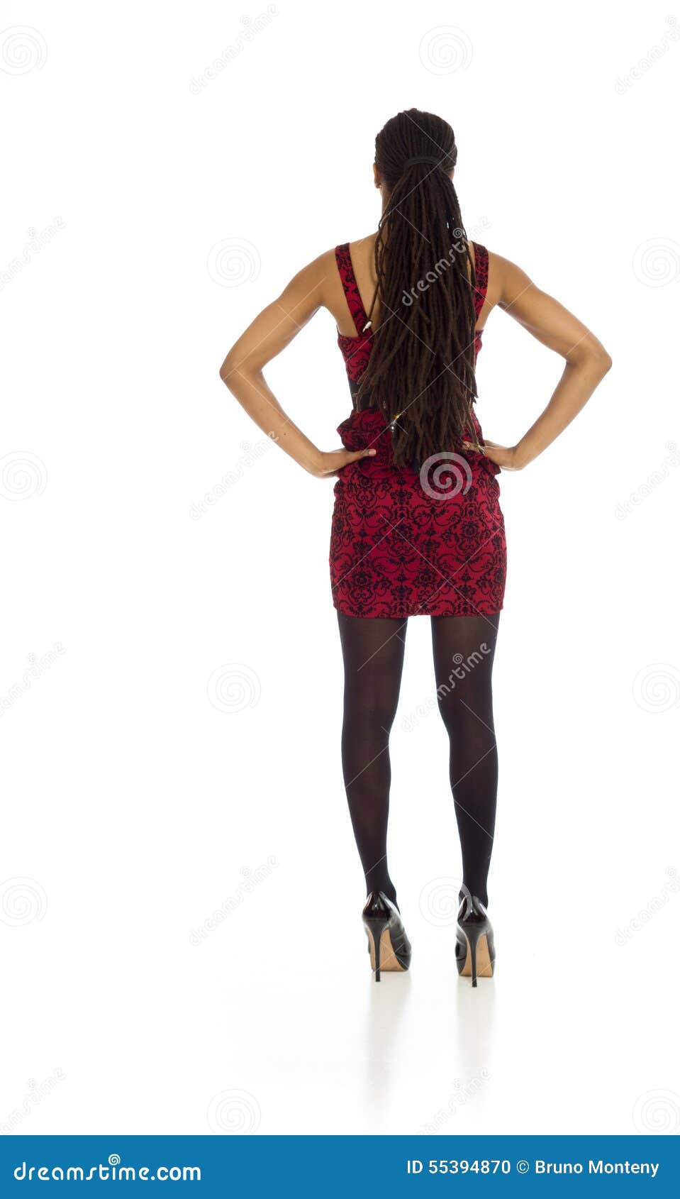 Model Isolated Showing Her Back Stock Photo - Image of african, adult ...