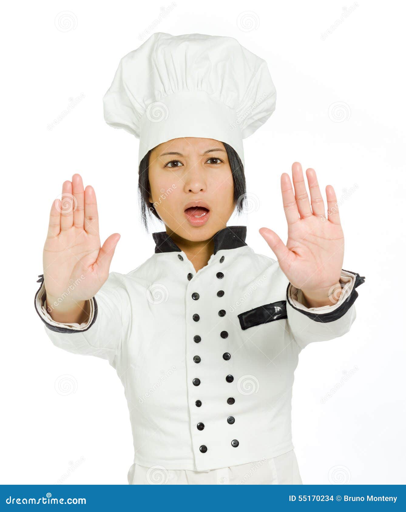 Model Isolated Stop Sign with Hand Stock Photo - Image of chef, adult ...