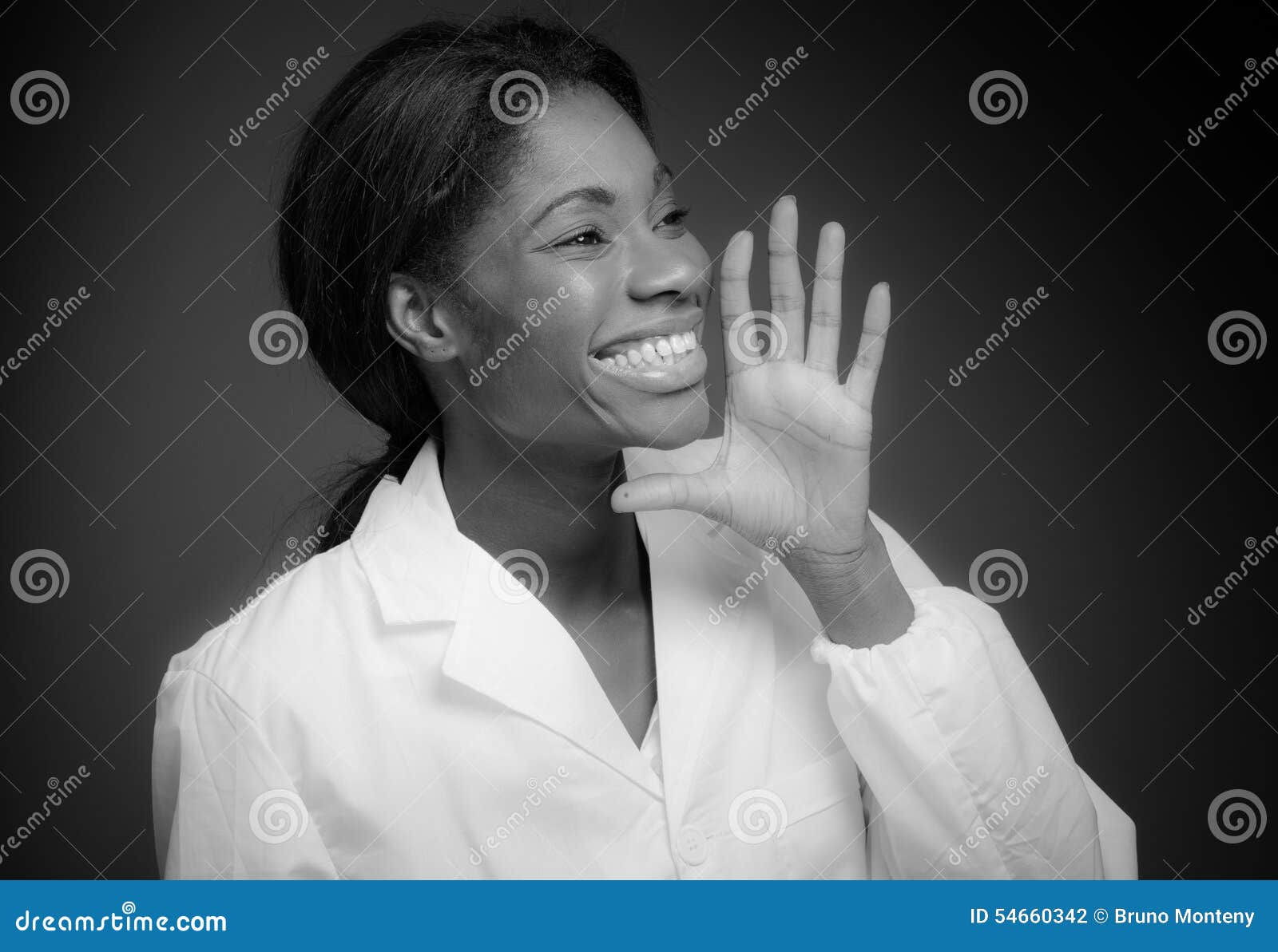 Model Isolated Talking Shouting Voice Stock Photo - Image of woman ...