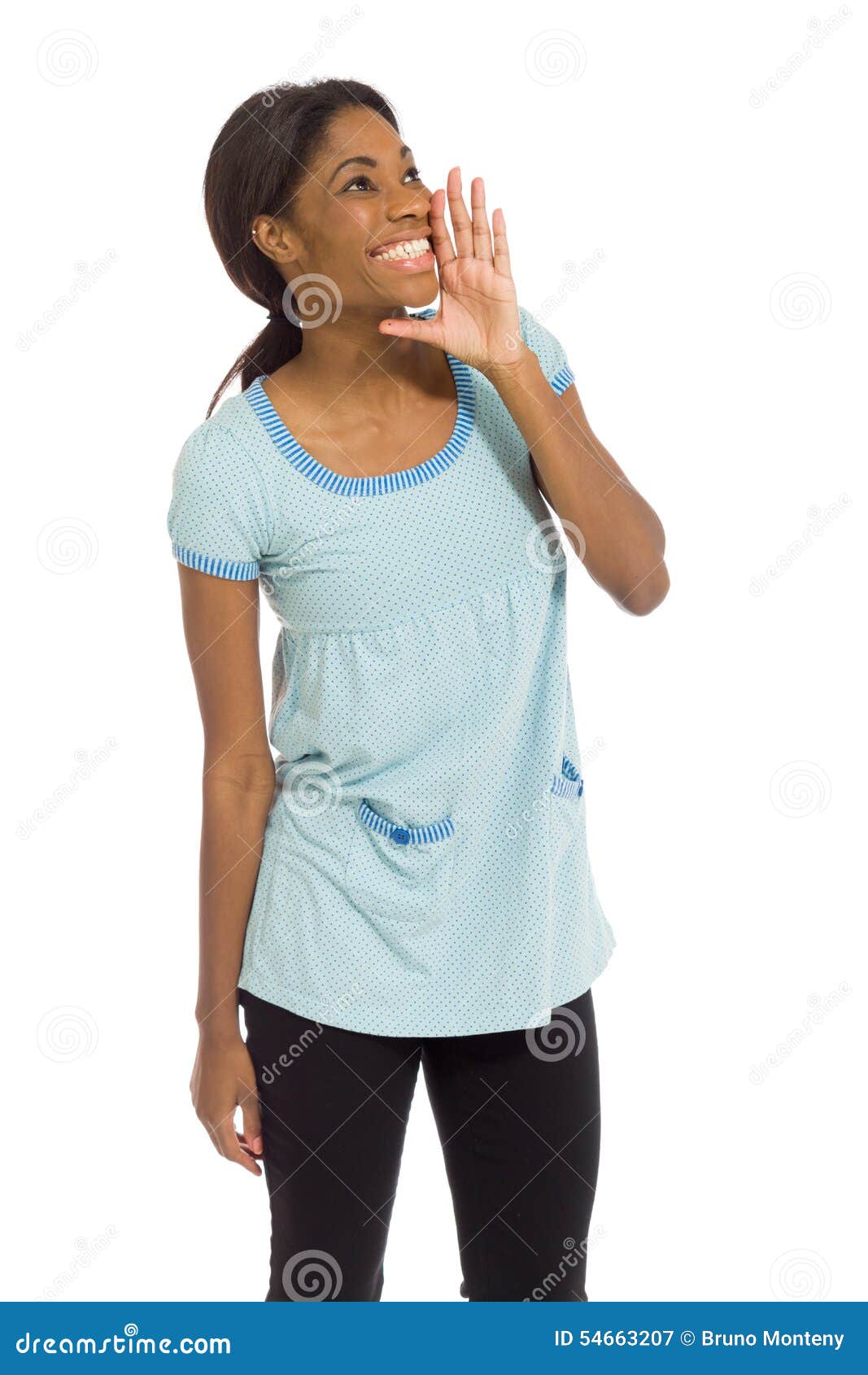 Model Isolated Talking Shouting Voice Stock Image - Image of idea, girl ...