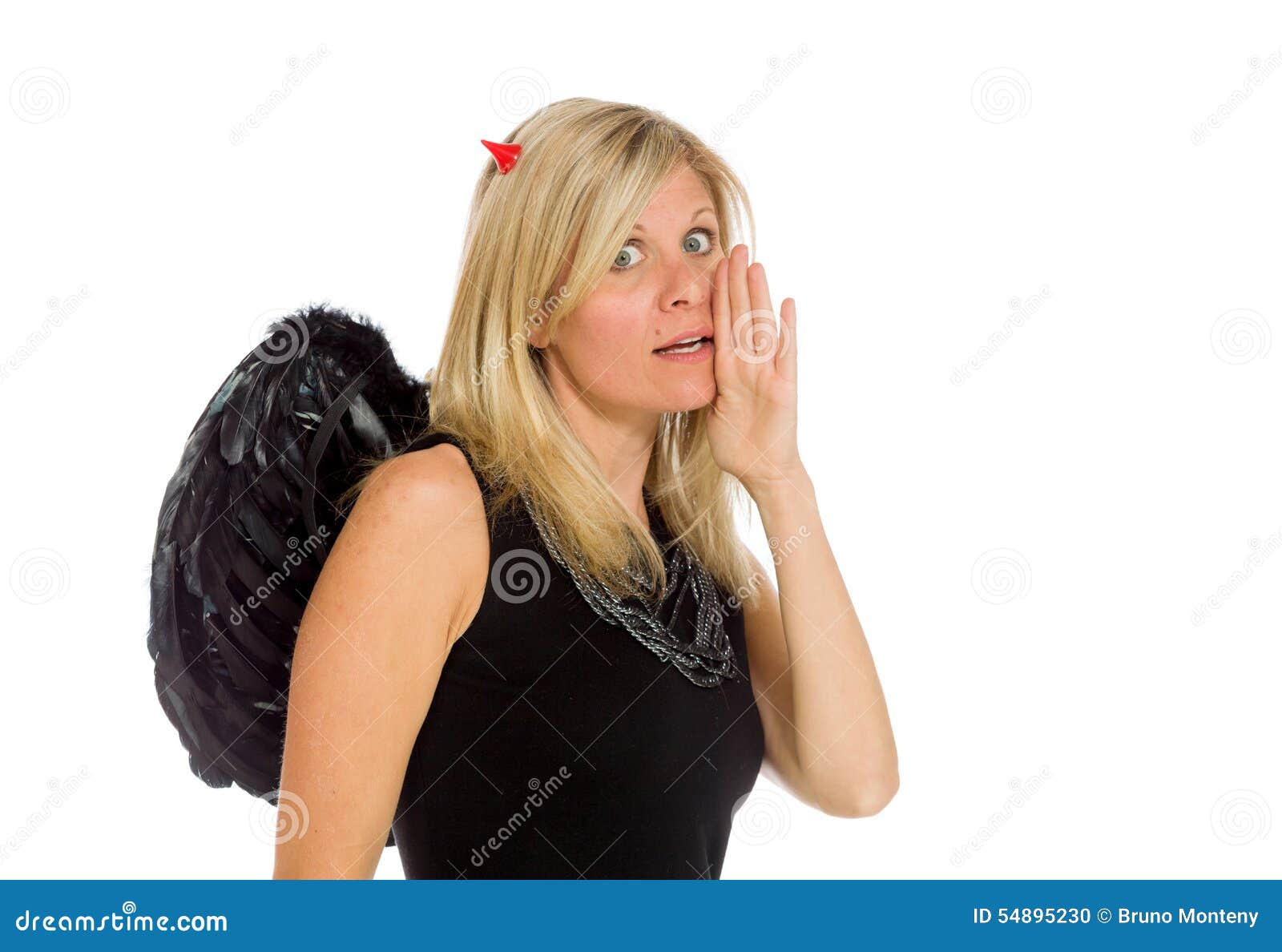 Model Isolated Talking Shouting Voice Stock Photo - Image of female ...