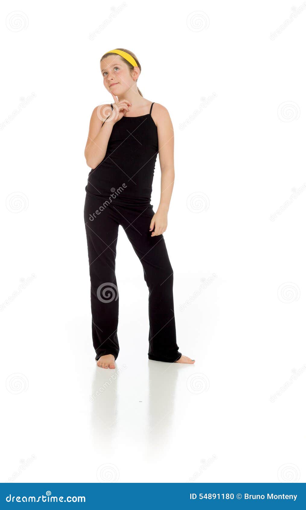 Model Isolated Thinking Looking Up Stock Photo - Image of idea, female ...