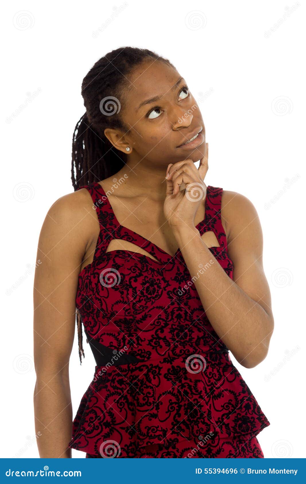 Model Isolated Thinking Looking Up Stock Photo - Image of isolated ...