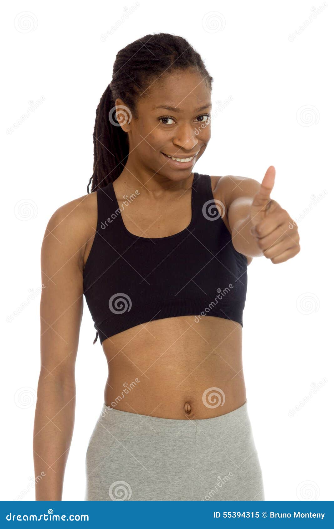 Model Isolated Thumbs Up Success Stock Image - Image of satisfaction ...
