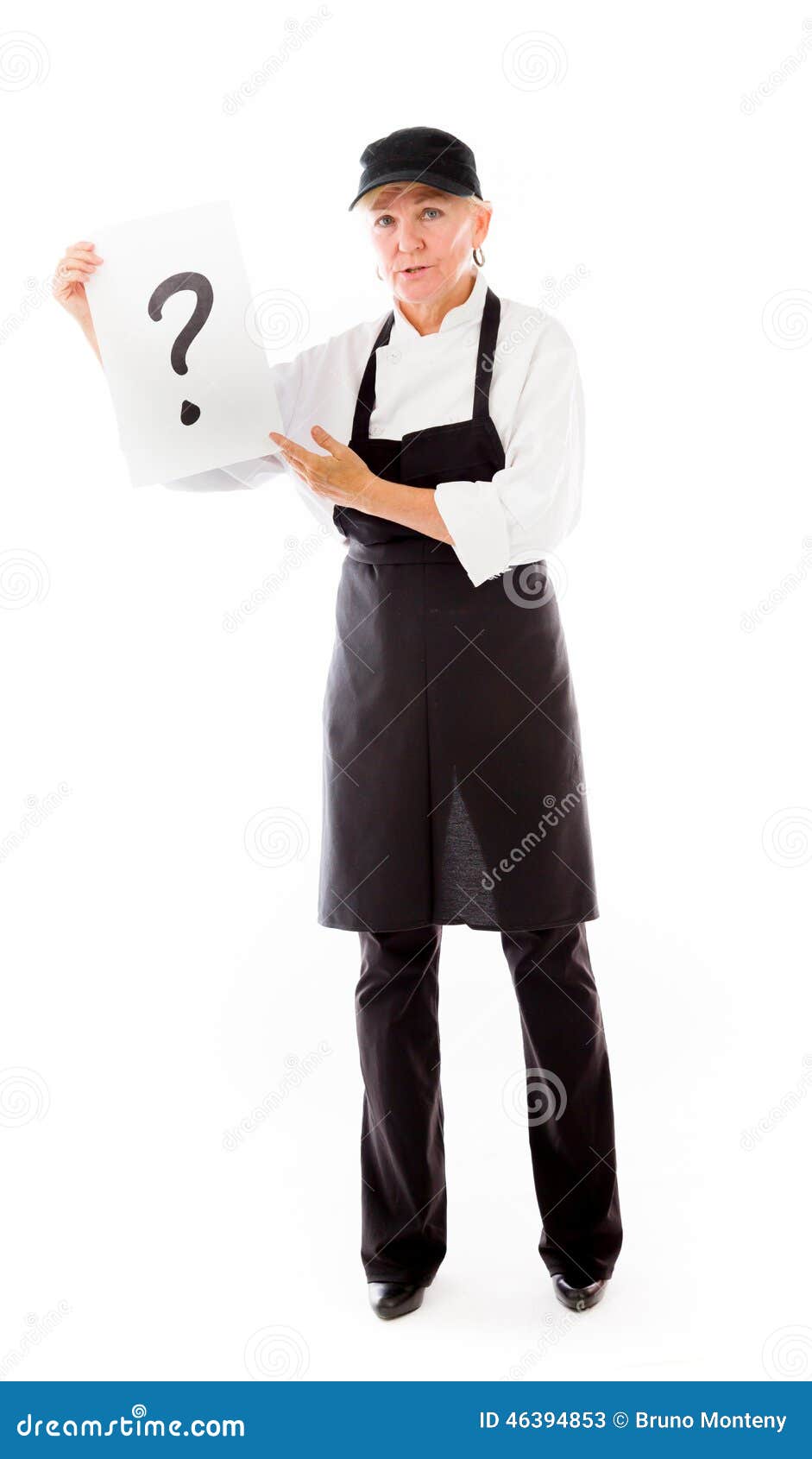 Model Isolated on White Holding a Sign Stock Image - Image of female ...