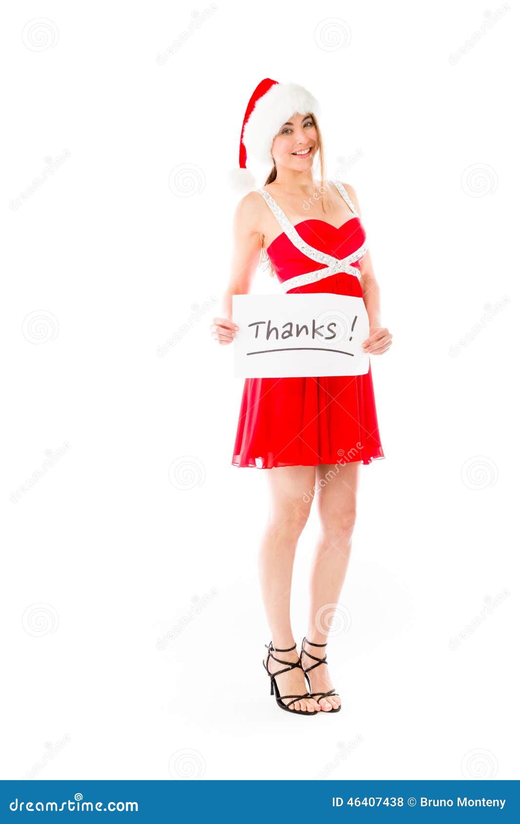 Model Isolated on White Holding a Sign Stock Photo - Image of thanks ...