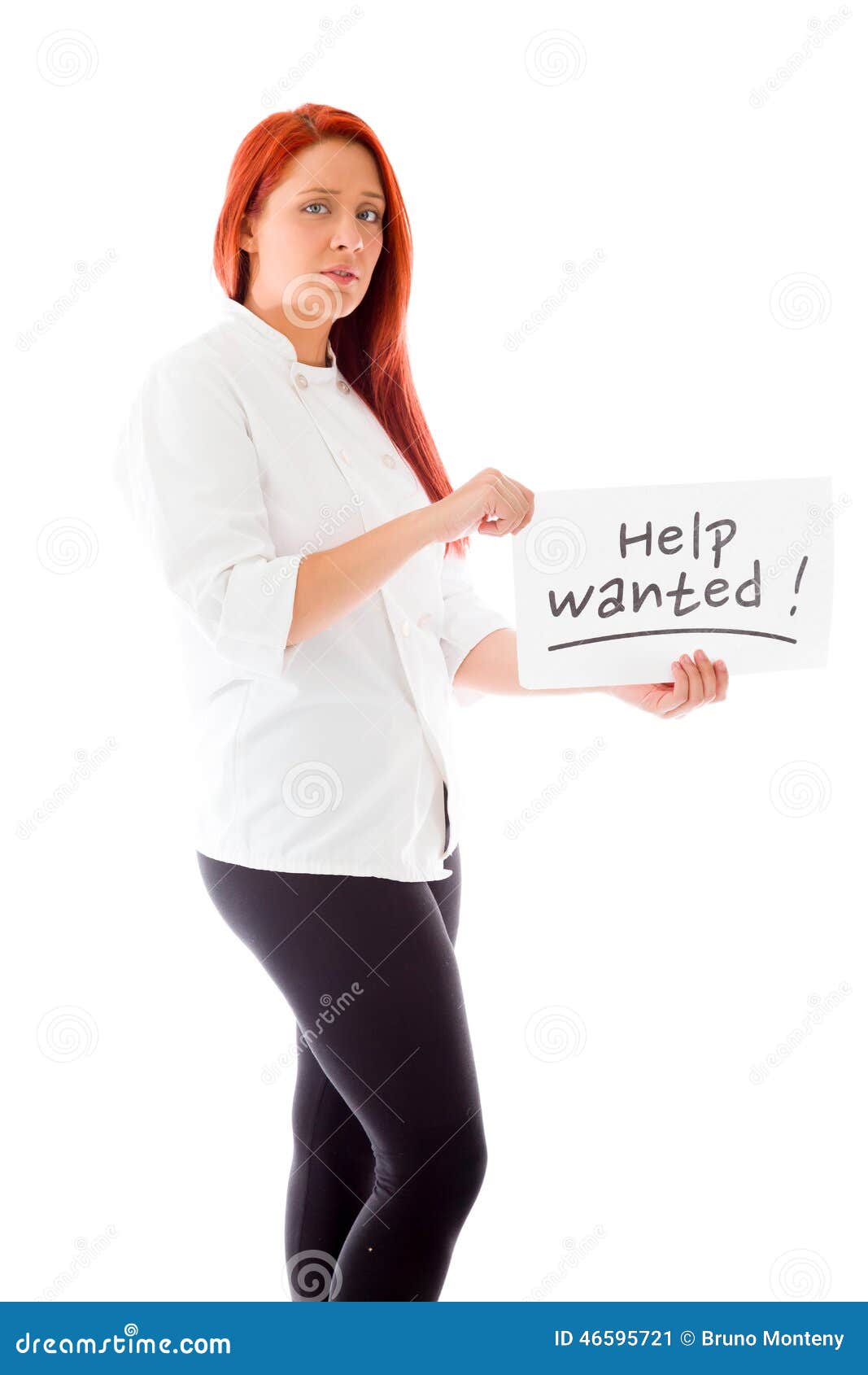 Model Isolated on White Holding a Sign Stock Image - Image of holding ...