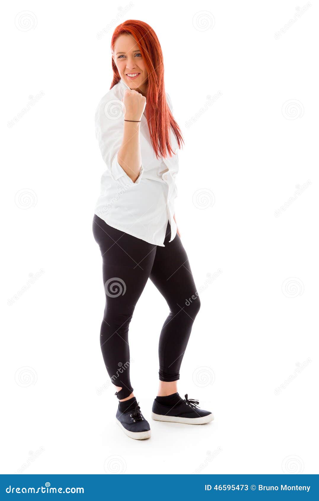 Model isolated on white stock image. Image of cheering - 46595473