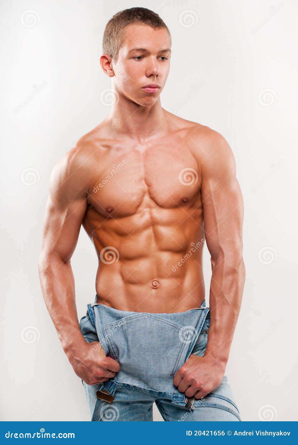 Model in jeans stock photo. Image of muscle, macho, jeans - 20421656