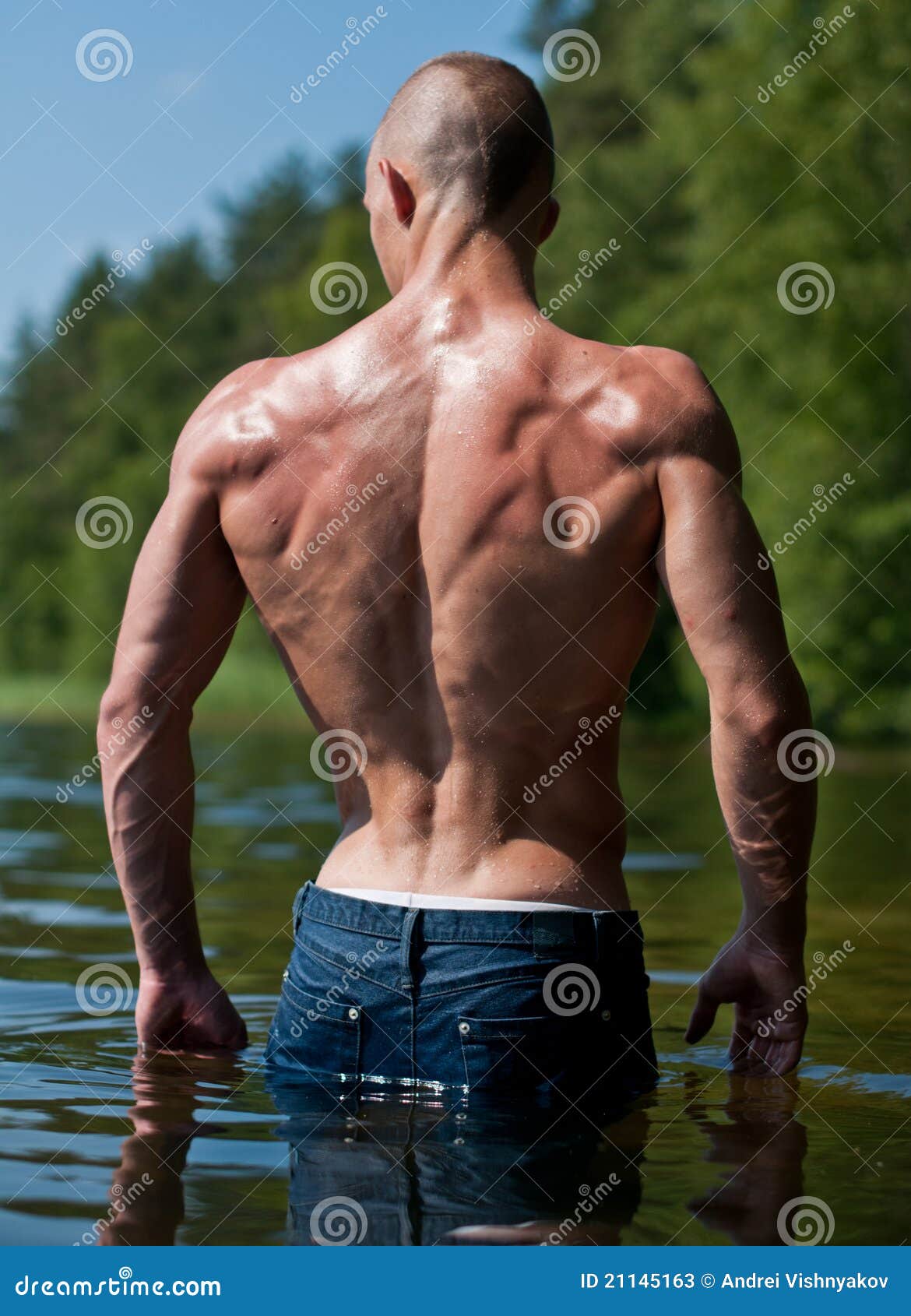 Model at the lake stock image. Image of masculinity, sportsman - 21145163