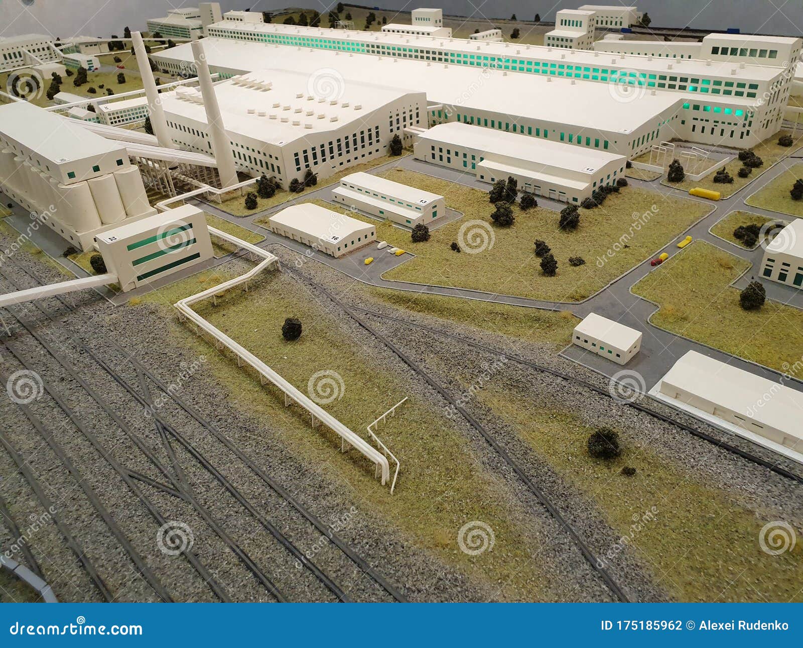 A Model of a Large Factory or Industrial Complex Stock Photo - Image of ...