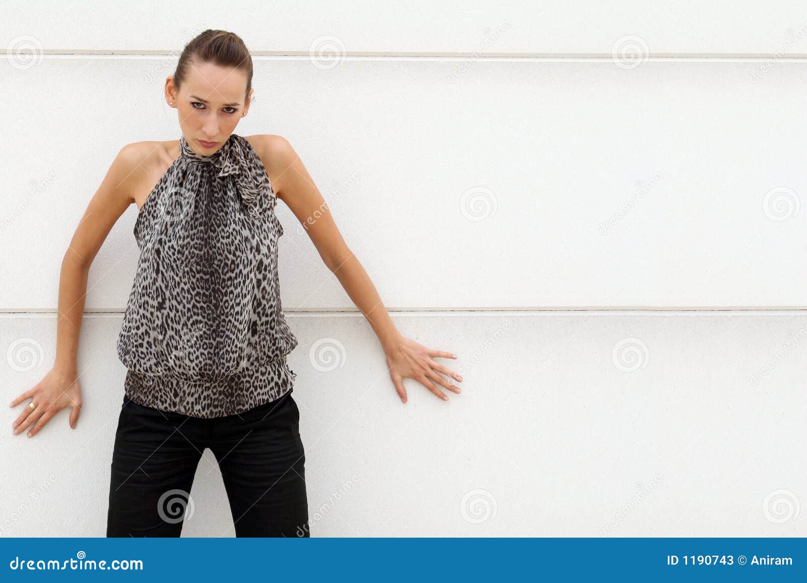 Model Leaning Against the Wall Stock Image - Image of model, person ...