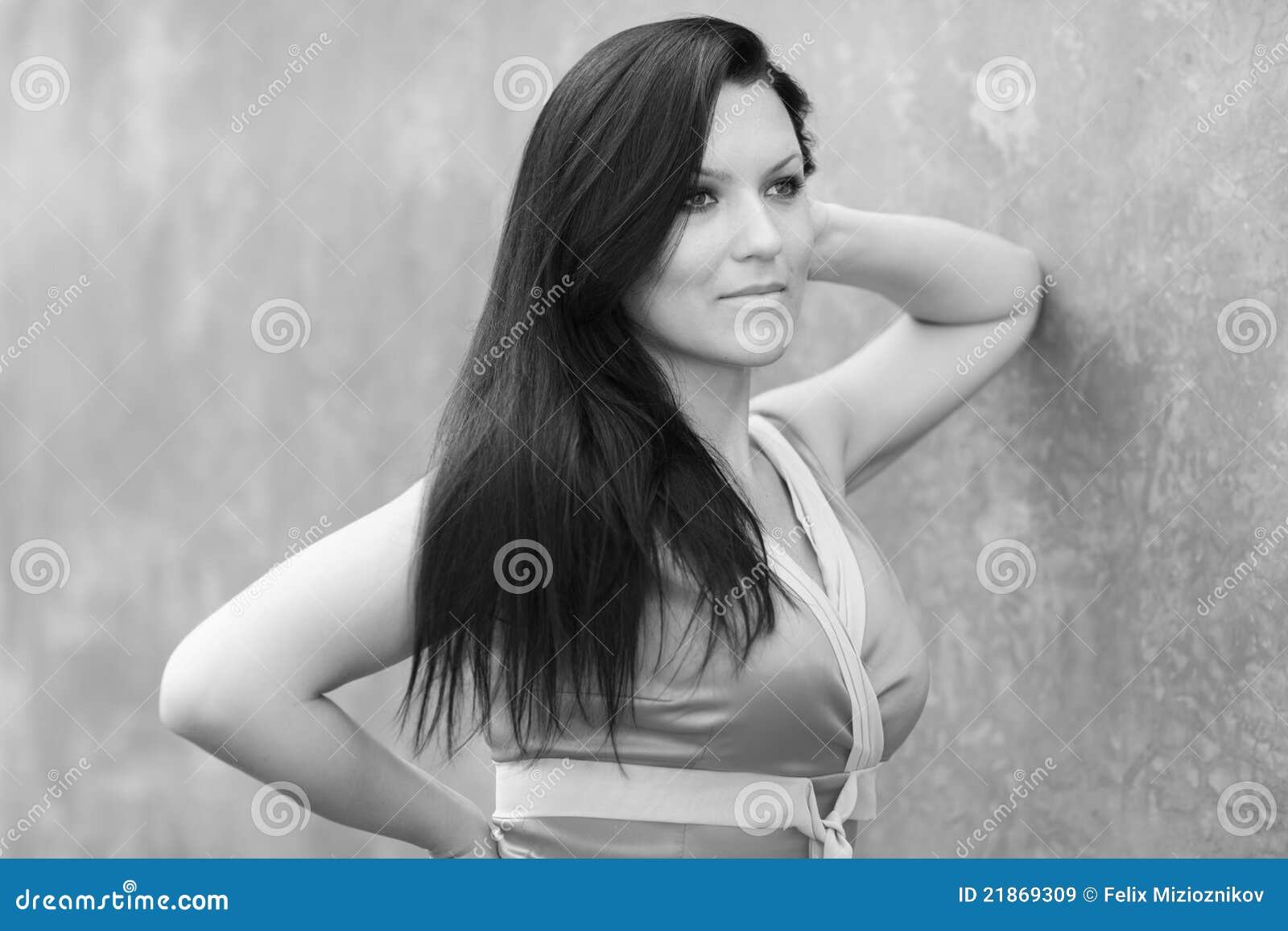 Model leaning on the wall stock image. Image of outdoors - 21869309