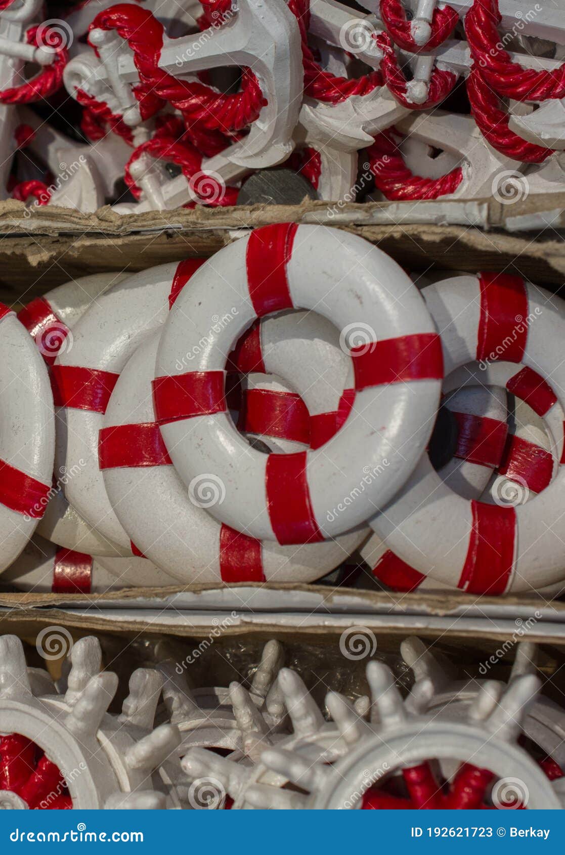 Model Lifesaver or Life Preservers on Shelf Stock Image - Image of ring ...