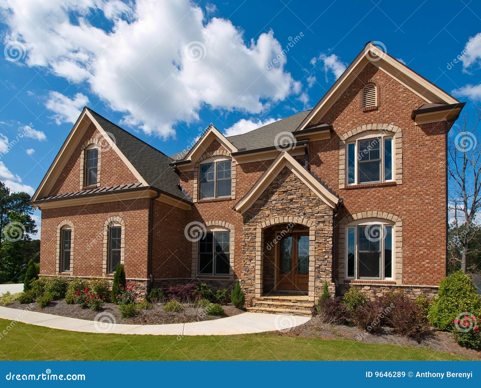 Model Luxury Home Exterior Clouds Side View Stock Image - Image of ...