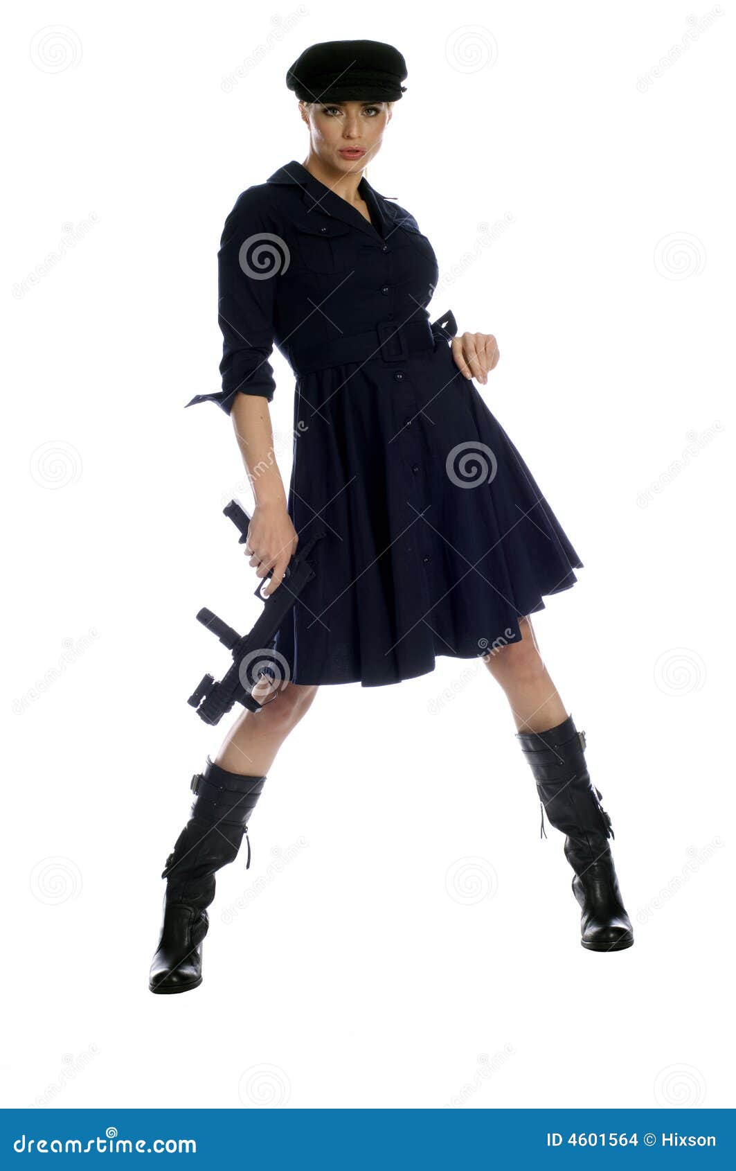 Model with Machine Gun stock photo. Image of haired, attraction - 4601564