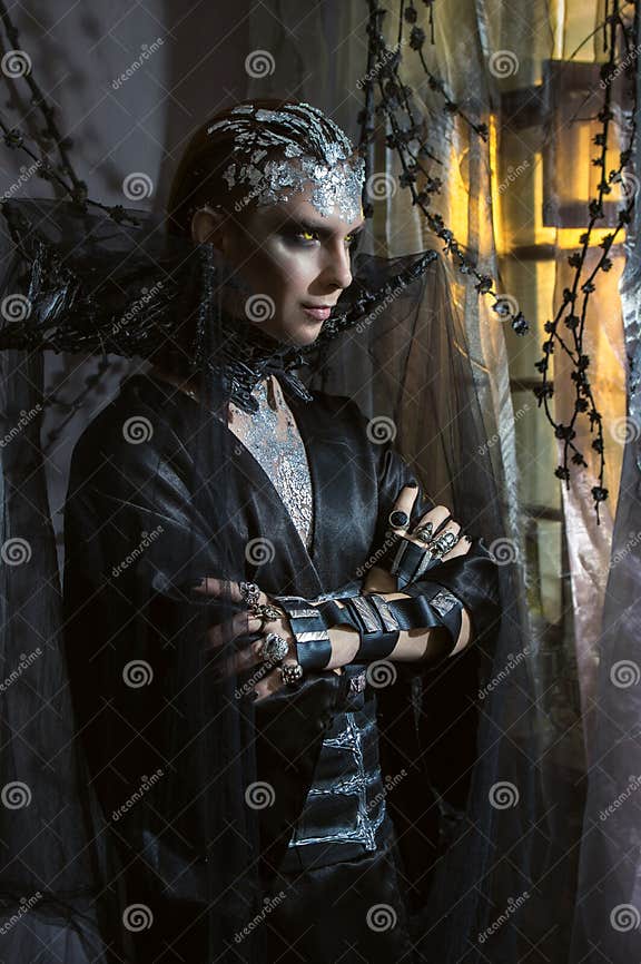 Model Man in Fantasy Costume Stock Photo - Image of mysterious, costume ...