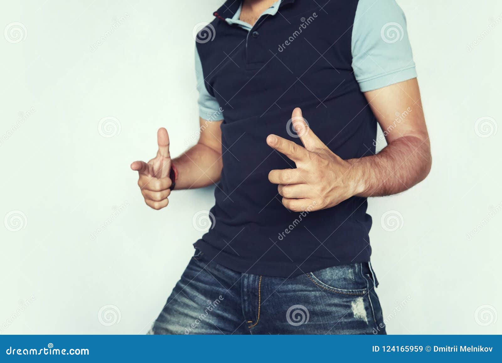 Model Man Pointing Forward with Both Hands, Choosing You Stock Image ...