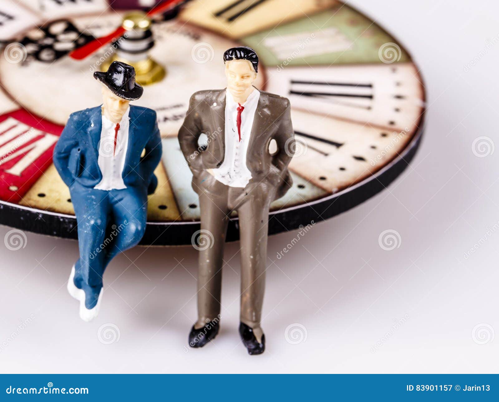 Model of Man Sitting on Beautiful Old Clock Stock Image - Image of ...