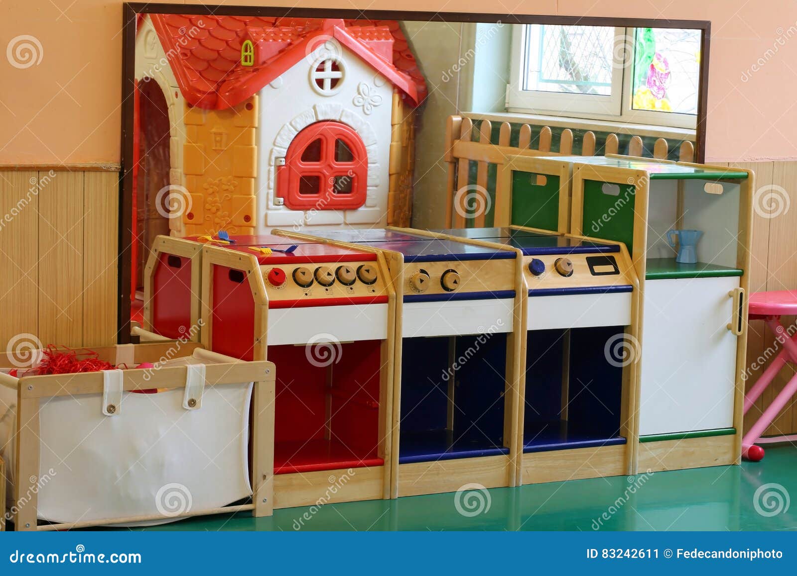 Model of a Miniature Kitchen for Children To Play in the Classro Stock ...