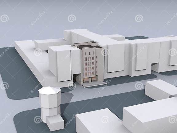Model of modern buildings stock illustration. Illustration of buildings ...