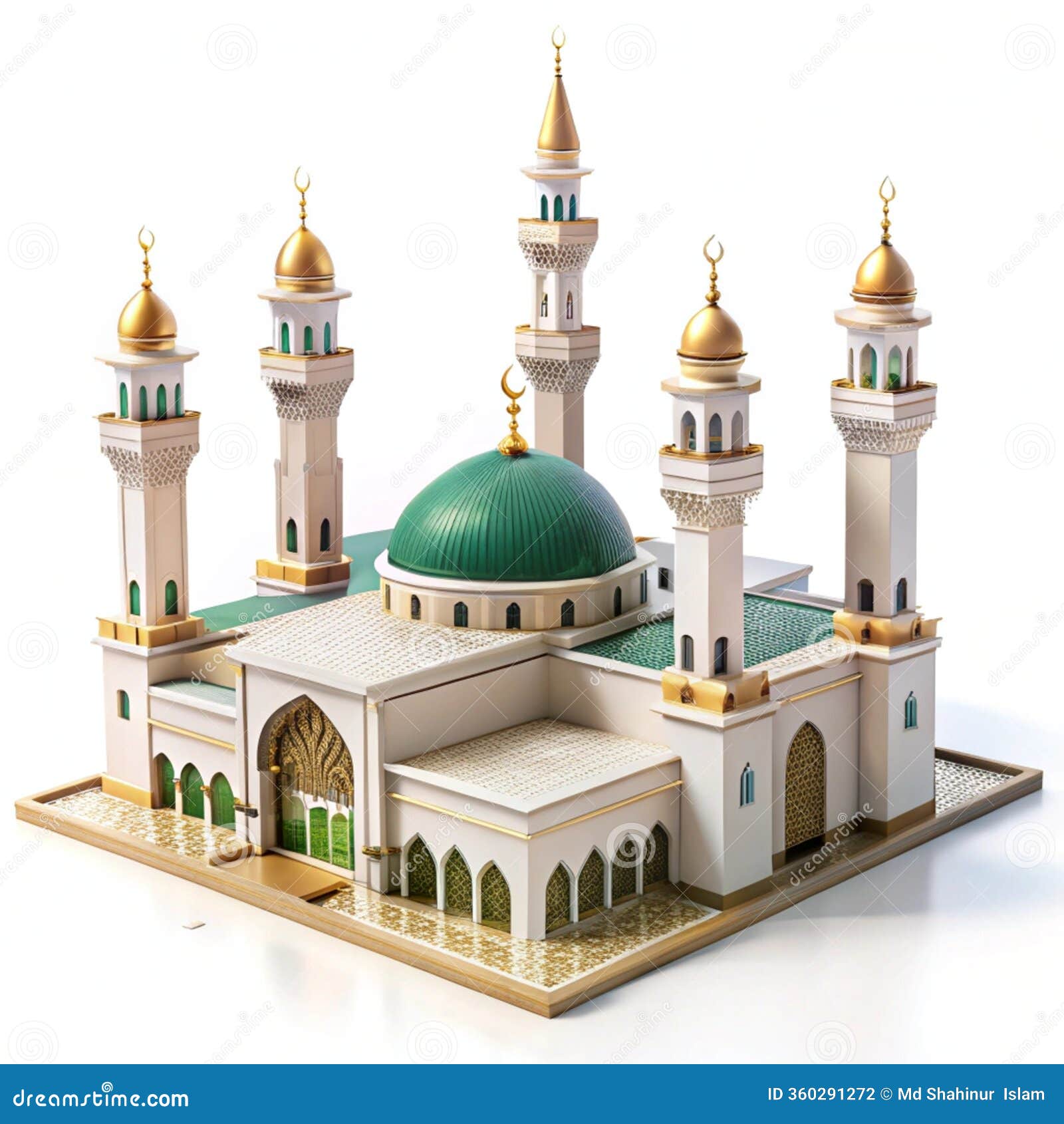 Model of modern mosque stock illustration. Illustration of cultural ...