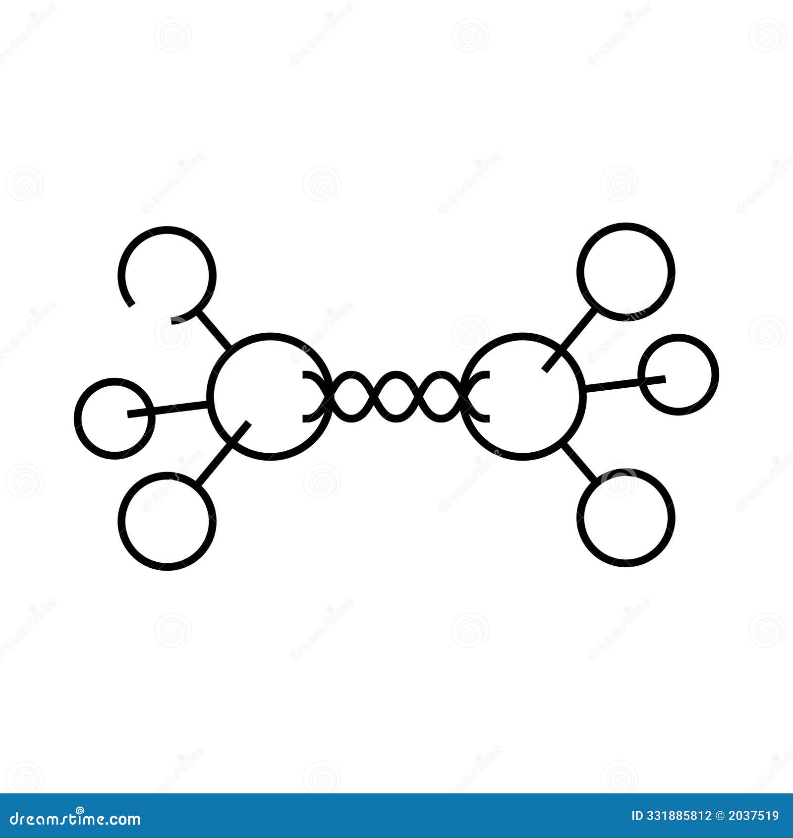 Model Molecular Structure Line Icon Vector Illustration Stock ...