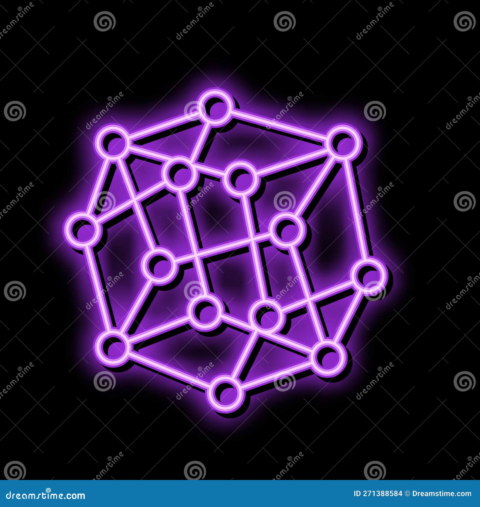 Model Molecular Structure Neon Glow Icon Illustration Stock Vector ...