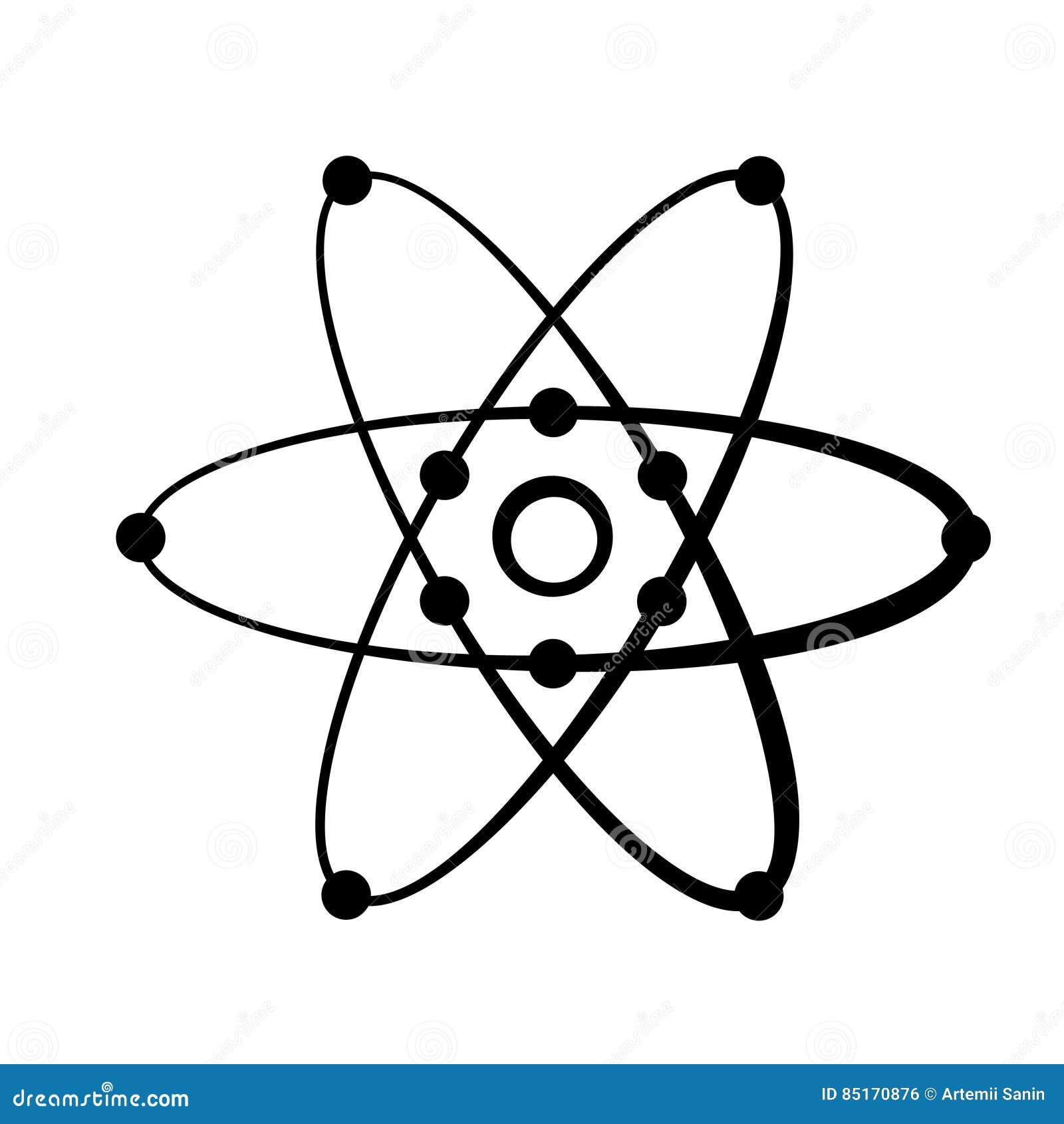 The Model of a Molecule Atom Symbol Stock Vector - Illustration of ...