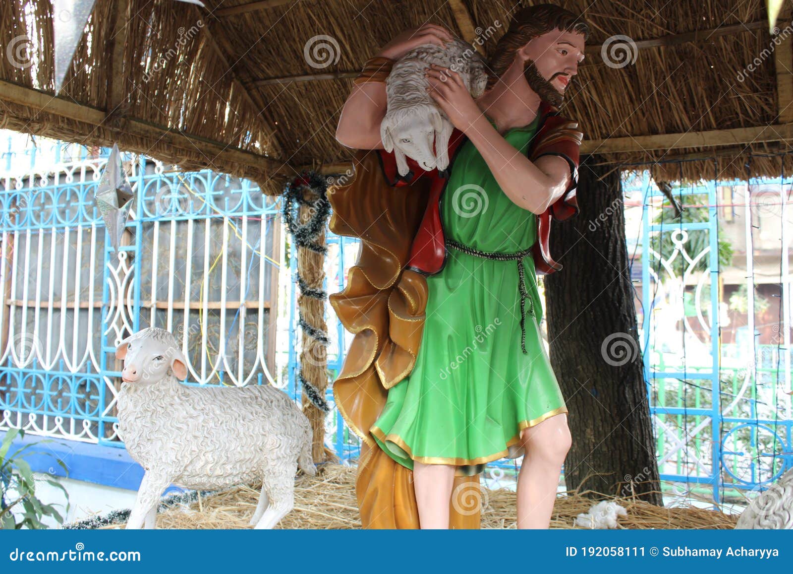 Model of the Nativity Scene at Jesus Birth in a Stable in Bethlehem ...