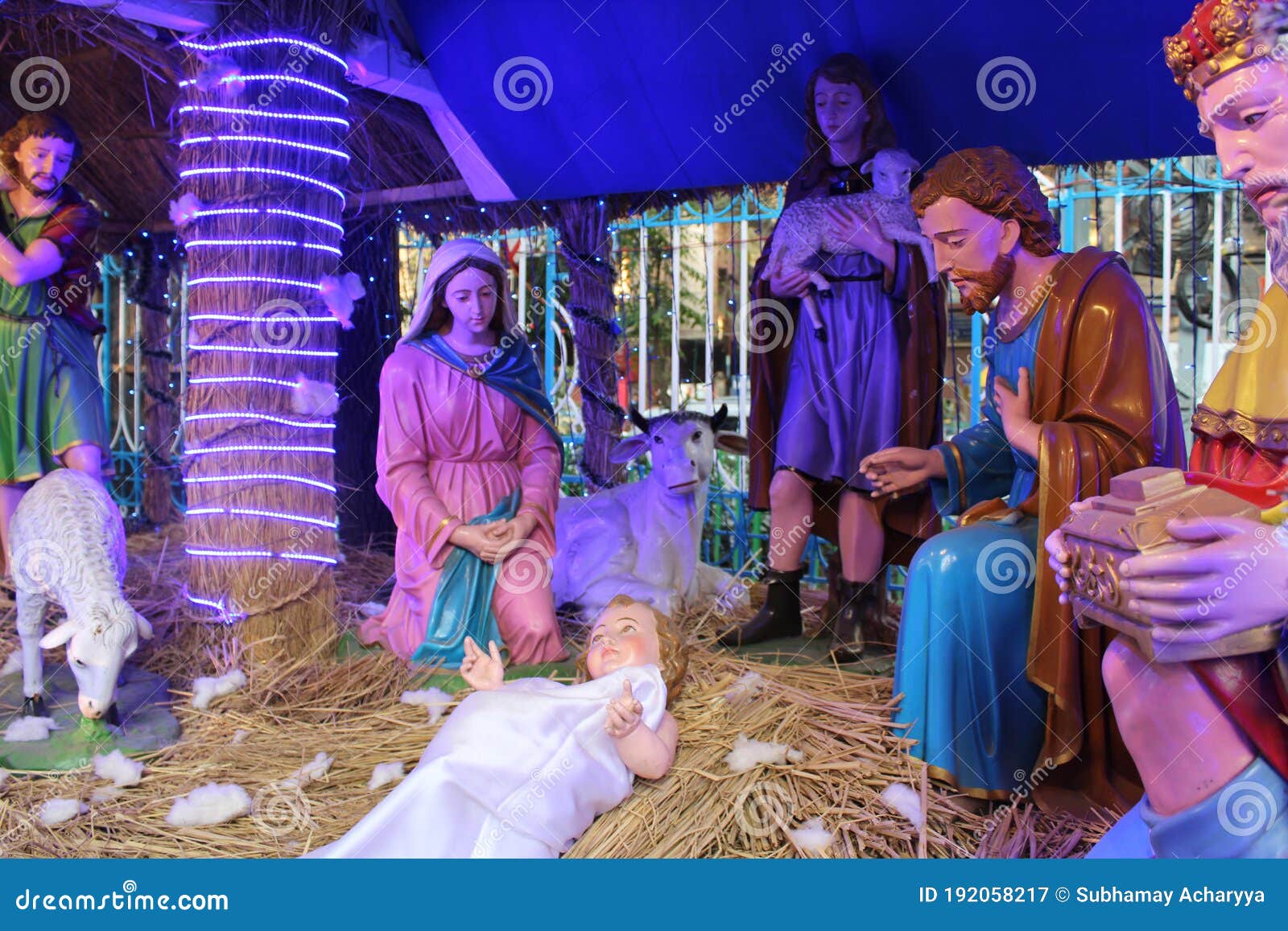 Model of the Nativity Scene at Jesus Birth in a Stable in Bethlehem ...