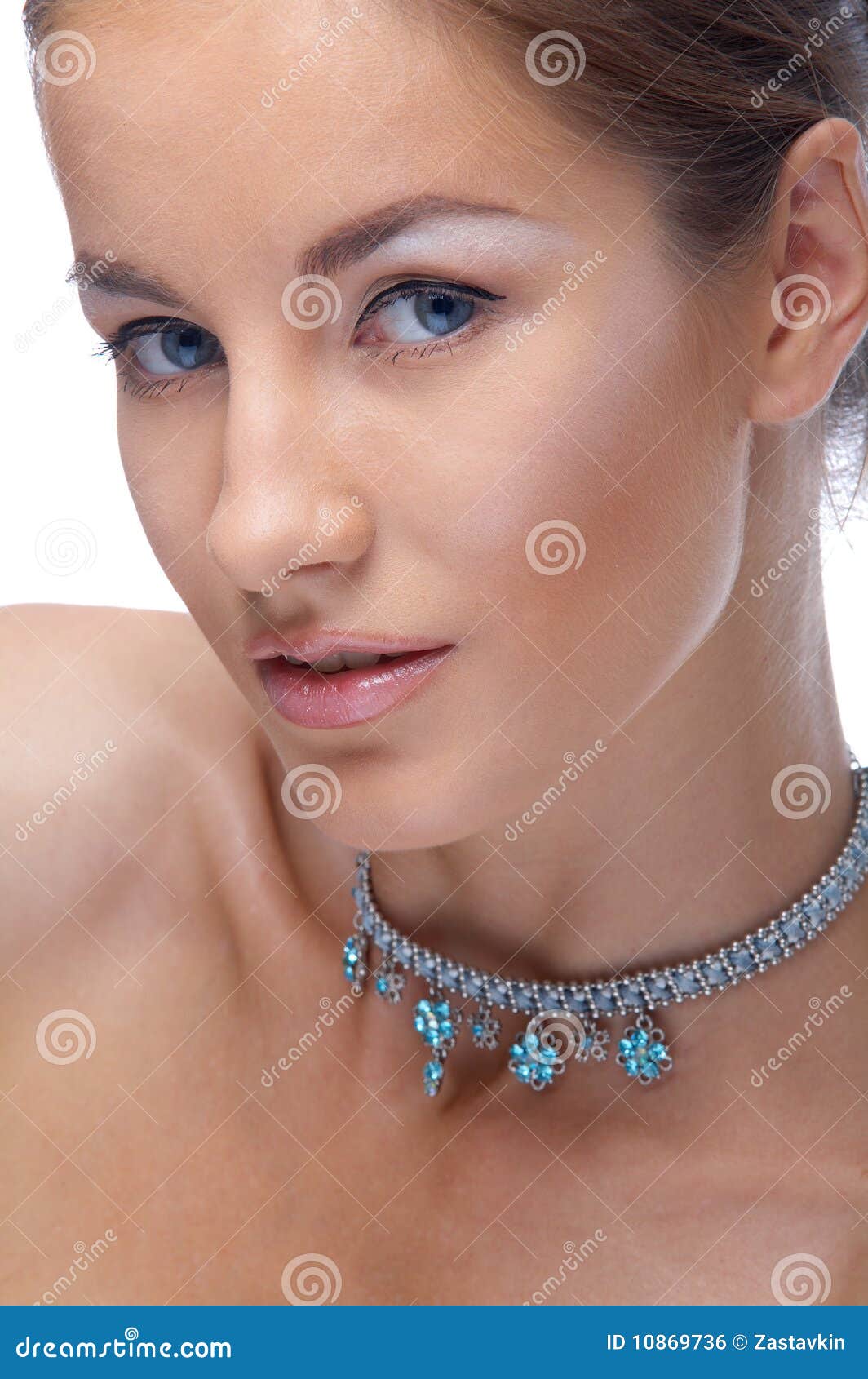 Model in necklace stock photo. Image of human, hair, necklace - 10869736