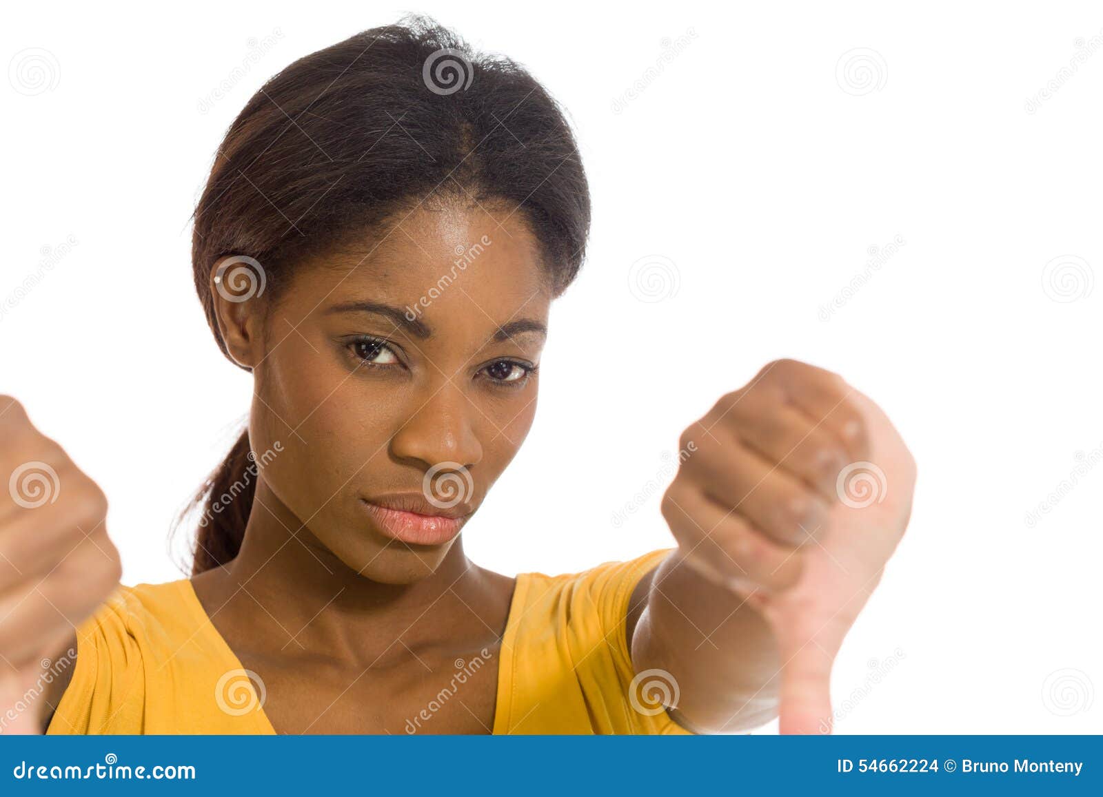 Model negative thumbs down stock photo. Image of woman - 54662224