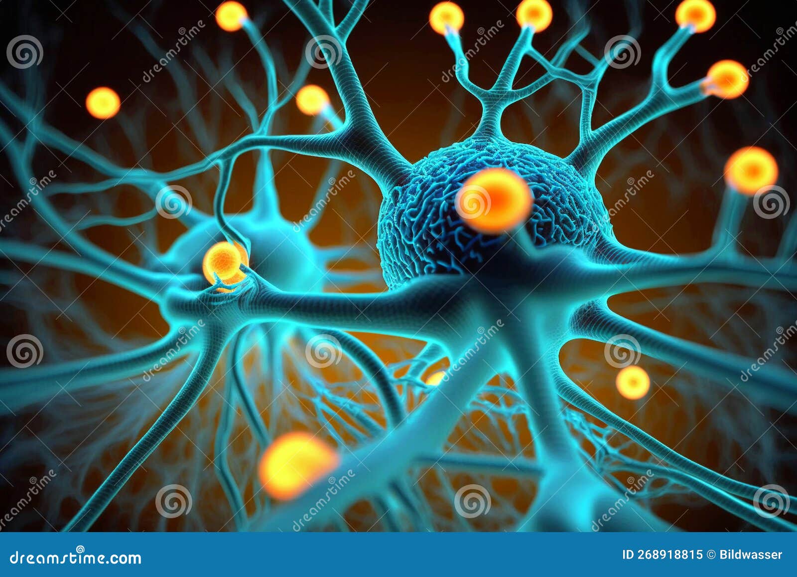 Model Of Nerve Cell With Dendrites, Macro View Of Neuron, Illustration ...