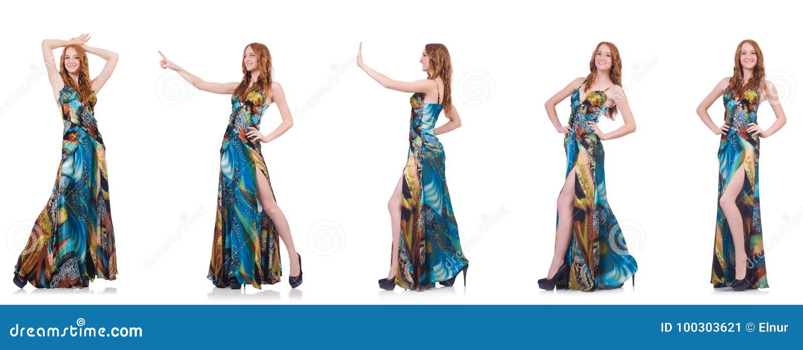 The Model in Nice Dress Isolated on White Stock Image - Image of ...