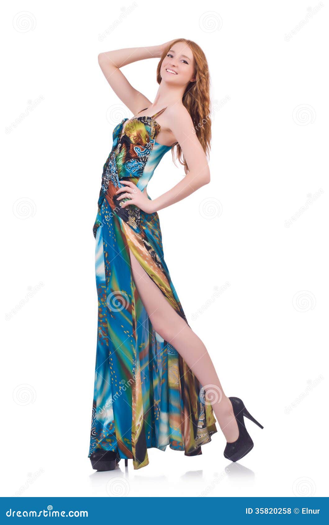 Model in nice dress stock photo. Image of isolated, clothes - 35820258