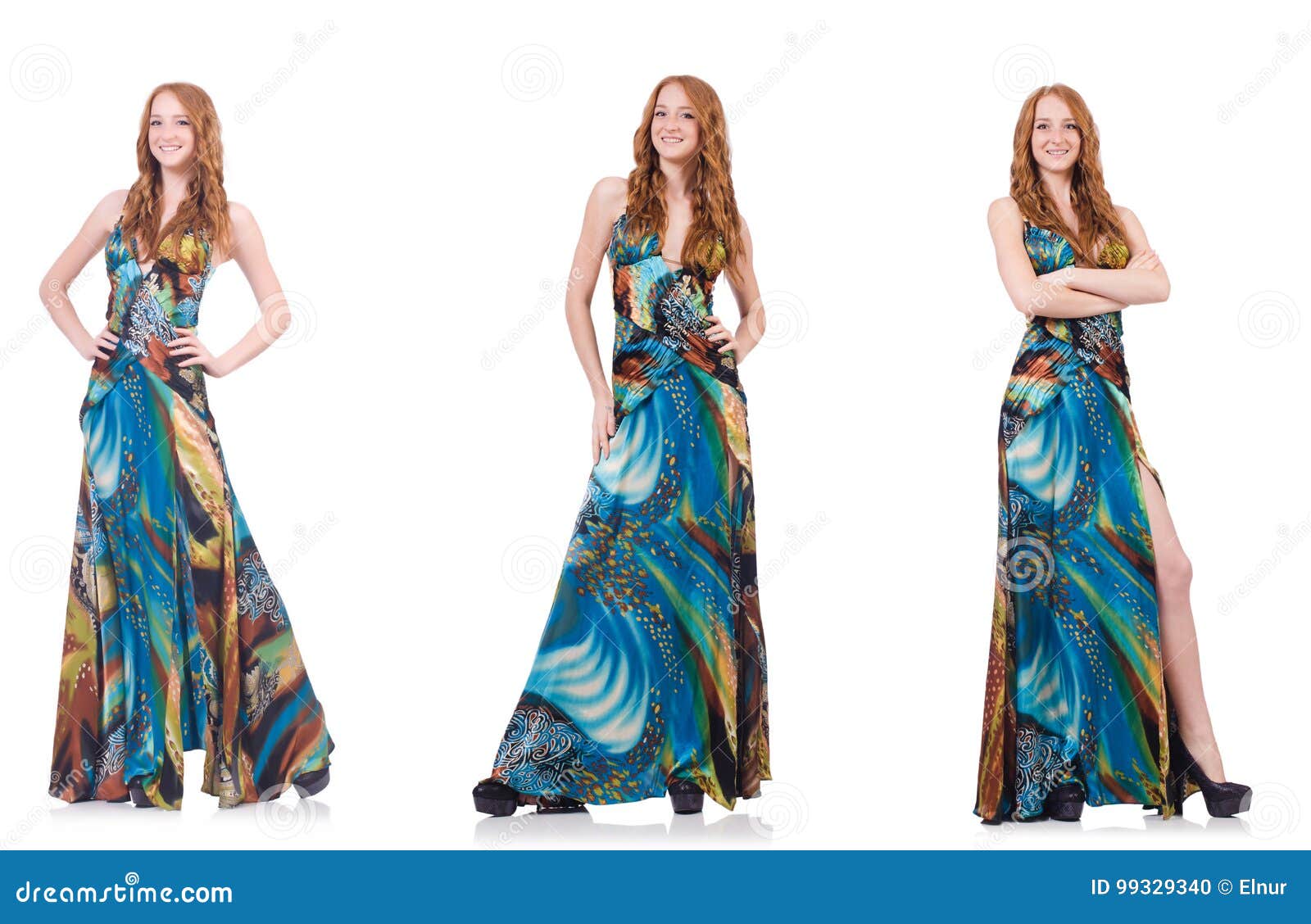 The Model in Nice Dress Isolated on White Stock Photo - Image of ...